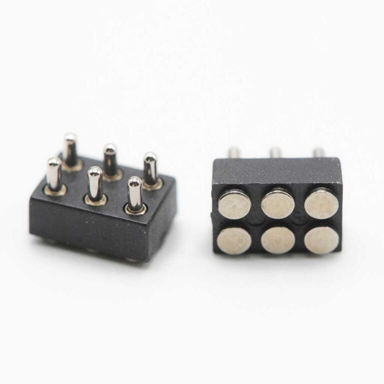 double row 6 pin pogo pin connector 2.54mm pitch - Top-Link